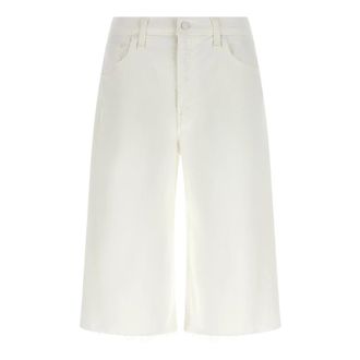 Mother Femme, Shorts, Blanc, Taille: W28 The Whole Lot Zip Twist Fray Shorts