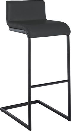 Clp Barhocker Newport I Barstuhl mit schwarzem Edelstahlgestell und integrierter Fu&szlig;st&uuml;tze I Thekenhocker mit R&uuml;ckenlehne, Farbe:dunkelgrau, Material:Kuns