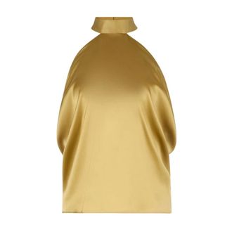 Nina Ricci Neckholder-Oberteil aus Seidensatin - - Tops - Damen - Gelb - S