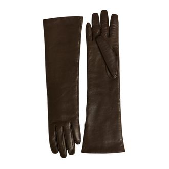 Kiton Luxuri&ouml;se Leder Kaschmir Handschuhe - - Accessories - Damen - Braun - 7 1/2 IN