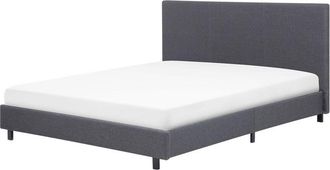 Beliani Beliani - Lit Double en Tissu Gris 160 x 200 cm El&eacute;gant et Moderne pour Chambre au Style Contemporain ou Minimaliste