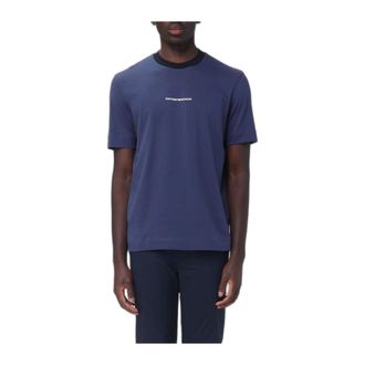 Emporio Armani T-Shirt mit Rundhalsausschnitt und Logo - - Tops - Herren - Blau - XL