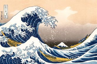1art1 Katsushika Hokusai Poster Die Große Welle Vor Kanagawa Kunstdruck Bild 180x120 cm