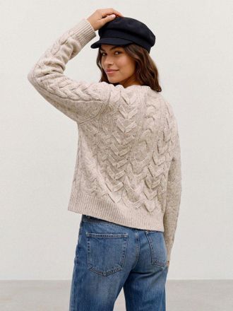 Vero Moda Strickpullover VMMARLA LS V-NECK PULLOVER BOO Materialmix, mit Wollanteil