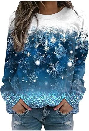 Generic PullDe Noel Femme Sweat Femme Pullover Graphique ThèMe NoëL Imprimé DéContracté Sportif Style 3D Actif Streetwear Confortable Tendance Mode LéGèRe