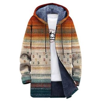 Generic Trench Homme,Mens Anoraks | Manteau dhiver pour hommes &agrave; manches longues veste d&eacute;contract&eacute;e daffaires manteau &eacute;pais Trench Coat (Orange, L)