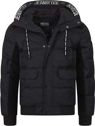 Indicode Hommes INJakobe Winter Jacket | Veste dhiver à capuche Black XL