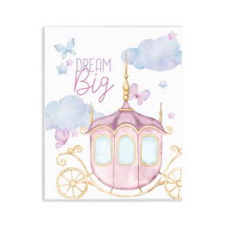 Stupell Industries Dream Big Fantasy Kutschen-Wandschild, Design von Kim Allen, 35,6 x 28,9 cm