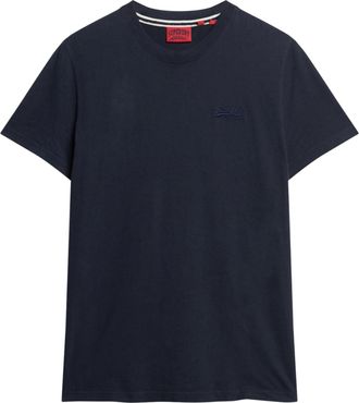 Superdry Herren Essential T-Shirt aus Bio-Baumwolle mit Logo Finster Marineblau XXXL