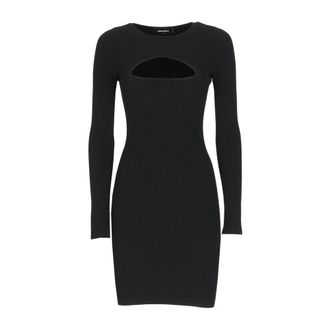 Dsquared2 Elastisches Rippstrickkleid - - Dresses - Damen - Schwarzk - M
