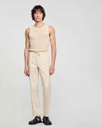 Sandro Pantalon droit élastiqué