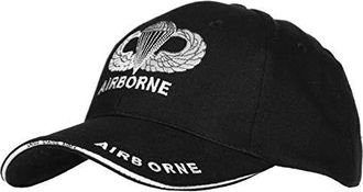 Fostex Casquette Noire Type Baseball REGLABLE Brode Parachute avec Aile US Airborne 215162 Airsoft Armee MILTAIRE US AIR Force