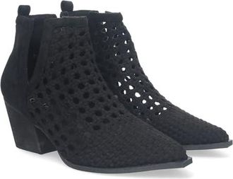 Shoes & Blues Bottine &eacute;l&eacute;gante pour femme avec talon, design ajour&eacute; avec bandes tress&eacute;es, pointe fine, et ouverte sur les deux c&ocirc;t&eacute;s pour plus de confort., Noir, 36