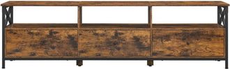 Vasagle Support T&eacute;l&eacute;, Meuble TV Jusqu&agrave; 80 Pouces, Espace de Rangement G&eacute;n&eacute;reux, 178 x 40 x 50 cm, Marron et Noir