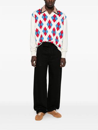 Dries Van Noten Argyle Knit Sweater