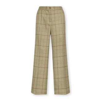 Elena Miro Weite Palazzo-Hose mit Karomuster - - Trousers - Damen - Beige - 2XL