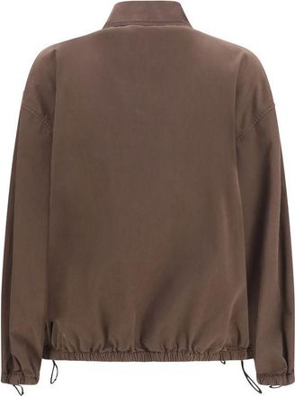 Miu Miu Womens Brown Cotton Full-Length Jacket Clothing