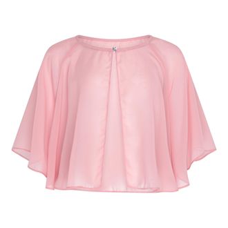 Bolerose weich Hochzeit Umh&auml;ngetuch Abend Durchsichtiges Chiffon &Uuml;berwurf Umhang Schultertuch (Zartrosa, Einheitsgr&ouml;&szlig;e)