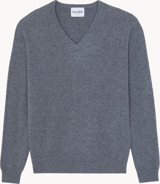 Kujten Pull cachemire col V manches longues, 4 fils - Pull Masuo