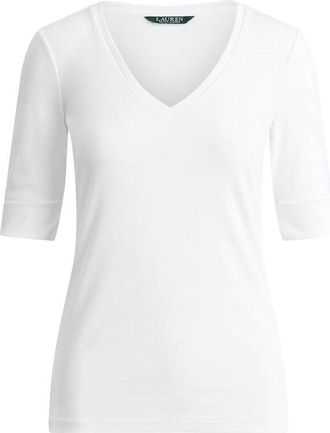 Lauren Ralph Lauren Damen T-Shirt aus Baumwollstretch