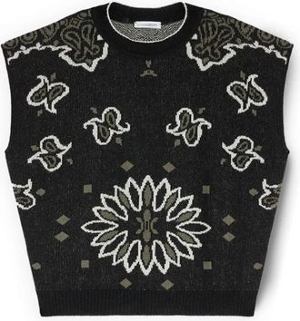 Motivi Femme, Pulls, Noir, Taille: 40 FR Haut en maille jacquard