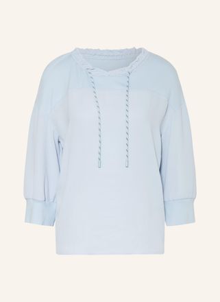 Marc Cain Blusenshirt Im Materialmix Mit 3/4-Arm blau