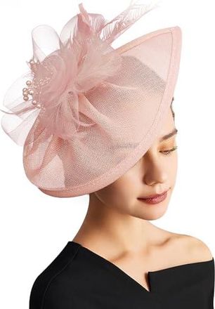 Dreshow Fascinator Chapeaux Tea Party Chapeau Vintage Pilulier Chapeau Bandeau Cocktail Chapeaux pour Filles et Femmes