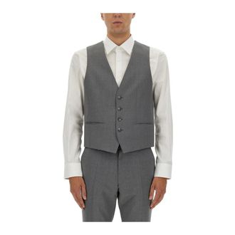 HUGO BOSS Gilet ajust&eacute; - Homme - Costumes - Gris - Taille: L