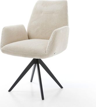 DELIFE Esszimmerstuhl Zoa-Flex Cord Beige Kreuzgestell kantig Schwarz Taschenfederkern, Esszimmerstühle