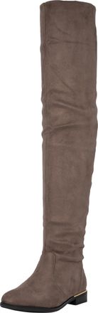 Elara Damen Stiefel Overknees Wildlederoptik Chunkyrayan EL502 Khaki-36