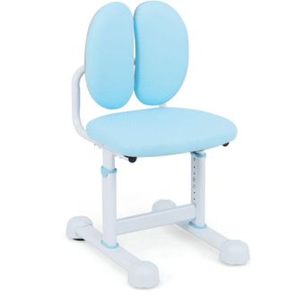 Costway Chaise de Bureau pour Enfant 3 Ans+ avec Double Soutien Lombaire et Hauteur Réglable, Chaise Rembourrée pour Maison, École, Bleu