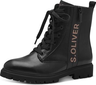 s.Oliver Damen Stiefeletten ohne Absatz zum Schnüren Herbst, Schwarz (Black), 37 EU