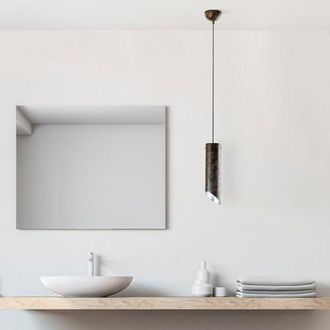 Opviq Elegant Adjustable Chandelier, Antiquation Finish, &Oslash;8 x 28 cm | Metal Body, Height 37-114 cm, 90 cm Cable | Perfect for Modern Living Spaces, Max 40W 