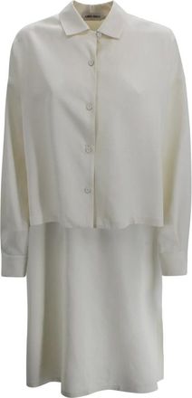 Alberta Ferretti Femme, Robes, Blanc, Taille: 44 FR Chemise courte boutonn&eacute;e