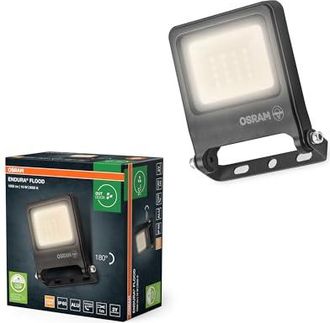 Osram ENDURA FLOOD PC 10W LED-Fluter, 3000K warmweiß, 1000 Lumen, IP65 Flutlicht wetterfest, recyceltes Aluminium, 110° Winkel, Dunkelgrau