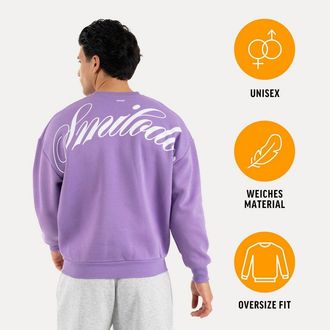 Smilodox Sweatshirt Feyd, Pullover Unisex Oversize Sweater mit Backprint & Logo weiches Material, Rippb&uuml;ndchen, Rundhals, Streetwear