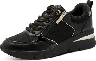 Tamaris Schn&uuml;rer Damen Vegan sportlich schwarz,EU 37