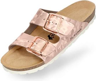 Bonova Sandales pour femme - Mules pour femme avec semelle plantaire - Chaussures dété antidérapantes avec semelle en caoutchouc - Mules de qualité supérieur