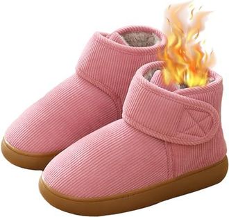 Generic Bottes Hiver Femme Homme Chaussons Chaud Fourrure Doublure Confort Bottines de Neige Fermeture Chaussures Ext&eacute;rieur Antid&eacute;rapant Women Pink 35