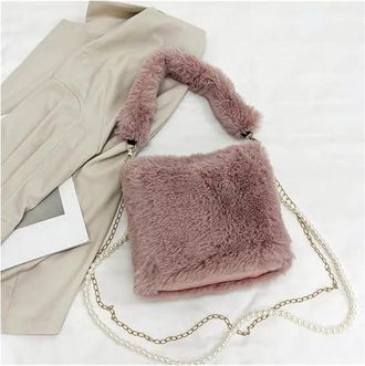 Generico Sac &agrave; main en peluche, sac &agrave; bandouli&egrave;re pour femme, automne et hiver, nouveau sac &agrave; bandouli&egrave;re en peluche, mode, polyvalent, niche, cha&icirc;ne, bandouli