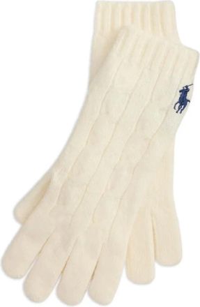 Polo Ralph Lauren Femme, Accessoires, Beige, Taille: ONE Size Cable Wool-Cashmere Glove