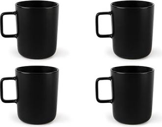Excelsa Nordic Set mit 4 schwarzen Tassen, Keramik, Steingut, Fassungsvermögen 320 ml
