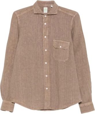 Finamore Homme, Chemises, Brun, Taille: M Chemises