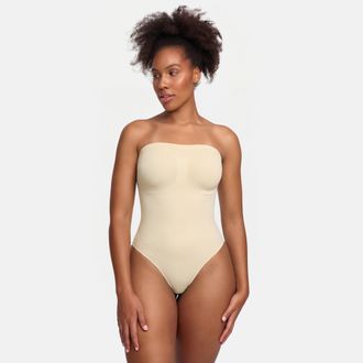creamy fabrics Tr&auml;gerloser Bodysuit Sculpting Shapewear mit String