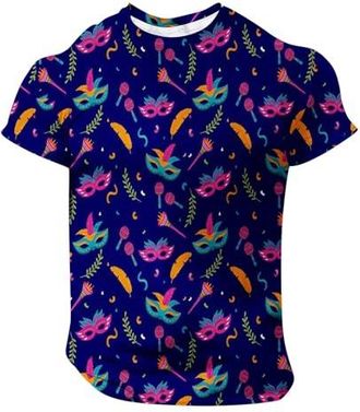 Generic Costume de carnaval pour homme - T-shirt confortable &agrave; col rond basique - T-shirt d&eacute;t&eacute; &agrave; manches courtes avec motif masque - V&ecirc;tement de sport - T-shi