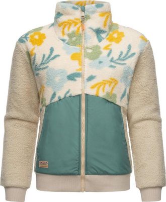 Ragwear Fleecejacke Madaras Flower Flauschige Damen &Uuml;bergangsjacke aus Teddyfleece