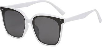 Generic Lunettes De Soleil Plage À Grande Monture For Hommes Conduite For Femmes En Vacances Plein Air(White)