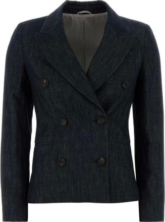 Brunello Cucinelli Femme, Vestes, Bleu, Taille: 44 FR Blazers