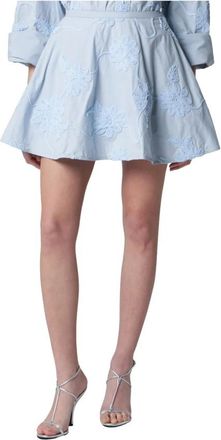 Rotate Rotate Birger Christensen, Femme, Jupes, Bleu, Taille: 38 FR Flower Mini Skirt