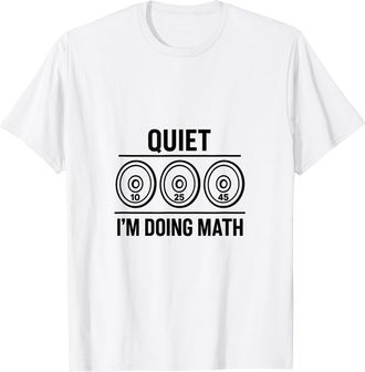 Hello Kitty Quiet Im Doing Math Hantel Gewichte Lustiges Training Design T-Shirt
